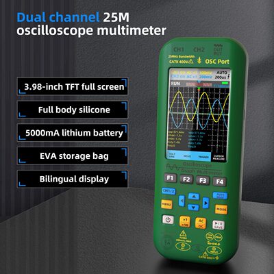 甄选BSIDE手持式双通道数字示波万用表25M带宽三合一示波器信号发