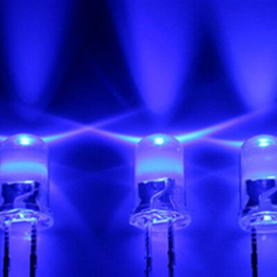 发光二极管led5mm白发蓝长脚 F5圆头大光斑蓝光高亮直插式LED灯珠