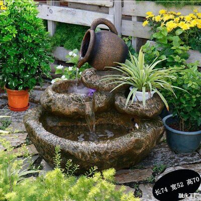 甄选花园假山流水喷泉水景装饰摆件造景循环户外室内自动鱼池阳台