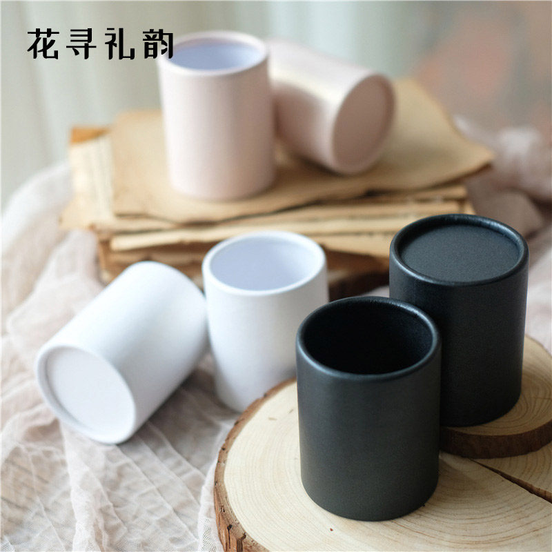 花寻礼韵圆形迷你抱抱桶鲜花包装盒鲜花花束礼盒花艺材料七夕花盒