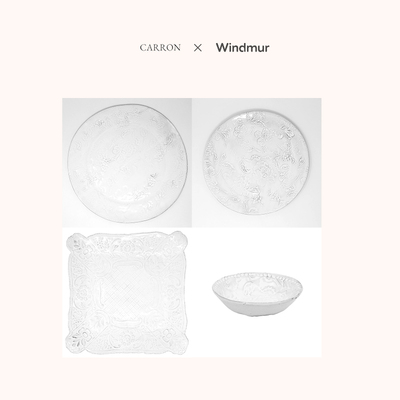 CARRON牡丹餐具法国进口手工黑陶