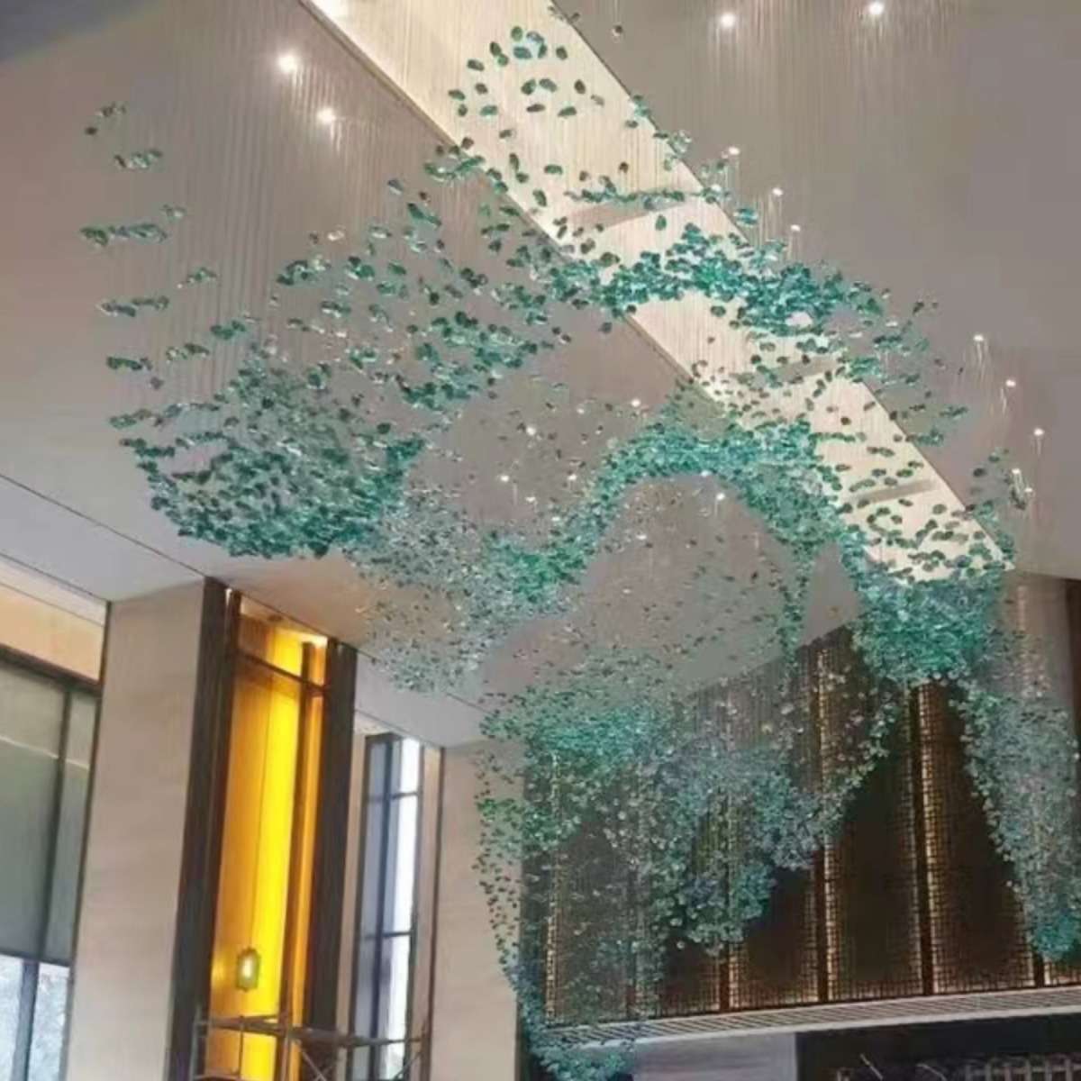 天亨酒店大堂售楼部沙盘吊灯宴会厅别墅餐饮店彩色琉璃水晶造型灯
