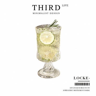 Life's·Locke· 杯具高脚玻璃杯复古宫廷风小众浮雕果汁杯 |洛克