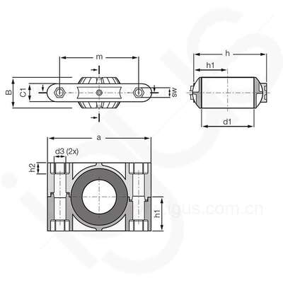igus基座轴承轴承座KSTM-GT-GT轴承底座igubal易格斯进口