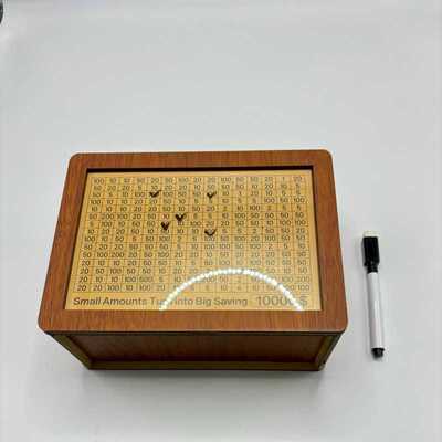 Money Box 存钱罐10个可替换储蓄目标家居质柜台美元存钱罐钱