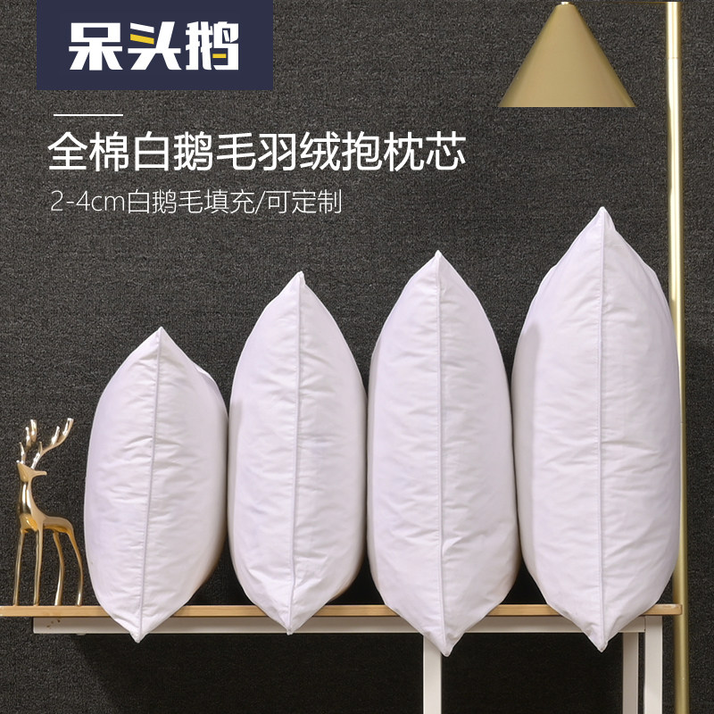 鹅毛羽绒靠垫芯羽毛沙发抱枕客厅靠背垫办公室腰靠大靠枕床头靠垫