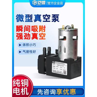 电刷直流Dc24V小型真空泵正负压吸370气泵12V微型自吸片式泵