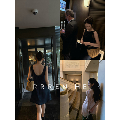 现代极简修身显瘦苎麻精致连衣裙
