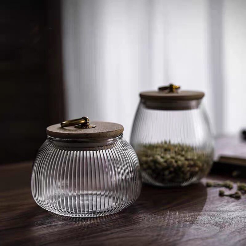 精致玻璃茶叶罐大号防潮密封罐茶盒空盒散茶存茶罐装茶叶的储存罐