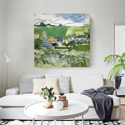 瓦兹的房屋梵高印刷电箱挂画客厅卧室玄关风景建筑装饰无框画挂画