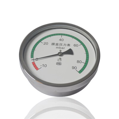 供应全钢膜盒压力表不锈钢微压表304轴向低压表Y150 -10~90mbar