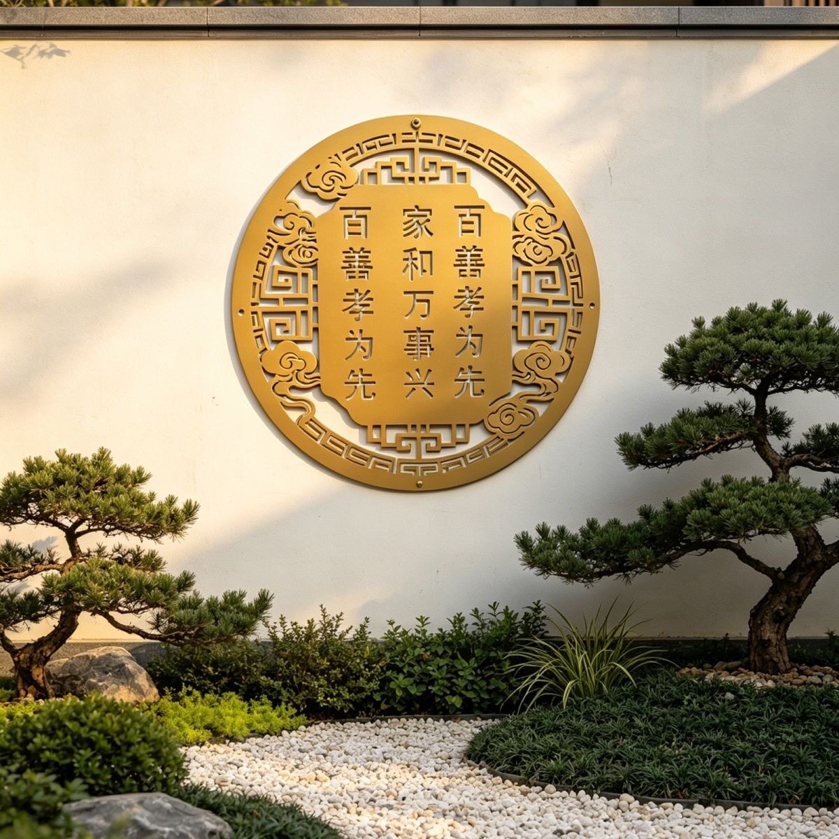 中式金属镂空铁艺壁挂户外室内外通用墙面装饰品防水防锈挂件壁画
