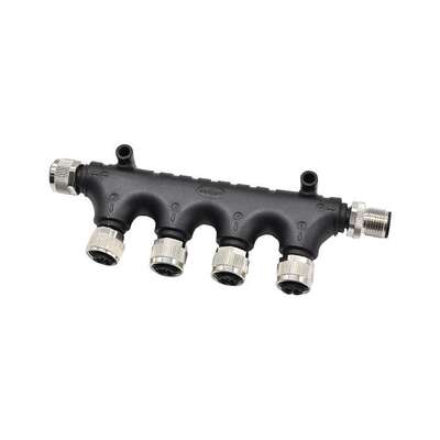 m12分线器T型转接头NMEA2000连接器6通插头防水nmea2000转换器