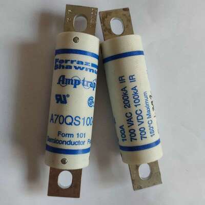 A70QS序列100-4圆管螺栓式快速熔断器100A700VAC半导体快速熔断器