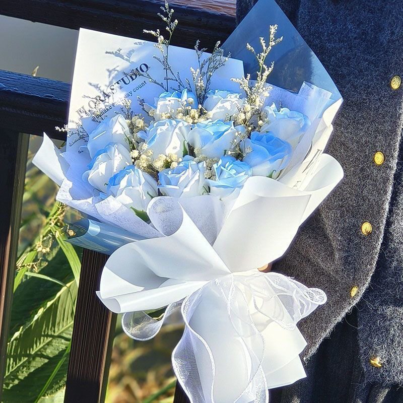 新款仿真玫瑰花束仿干花永生花手捧花束送朋友闺蜜生日礼物装饰花