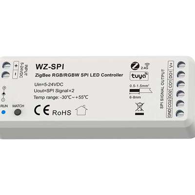 5-24VDC 1000像素点 Zigbee+RF SPI RGB/RGBW LED控制器 WZ-SPI