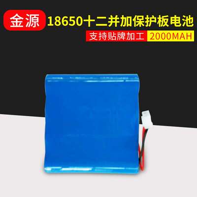 18650-2000MAH十二并加保护板电池组 照明灯草坪灯可充电电池组