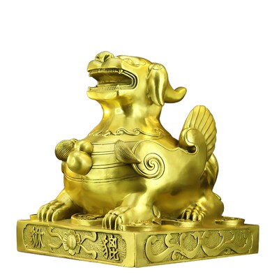 铜貔貅摆件纯铜皮休招财皮丘家居客厅店铺装饰品坐貔貅开业送礼品