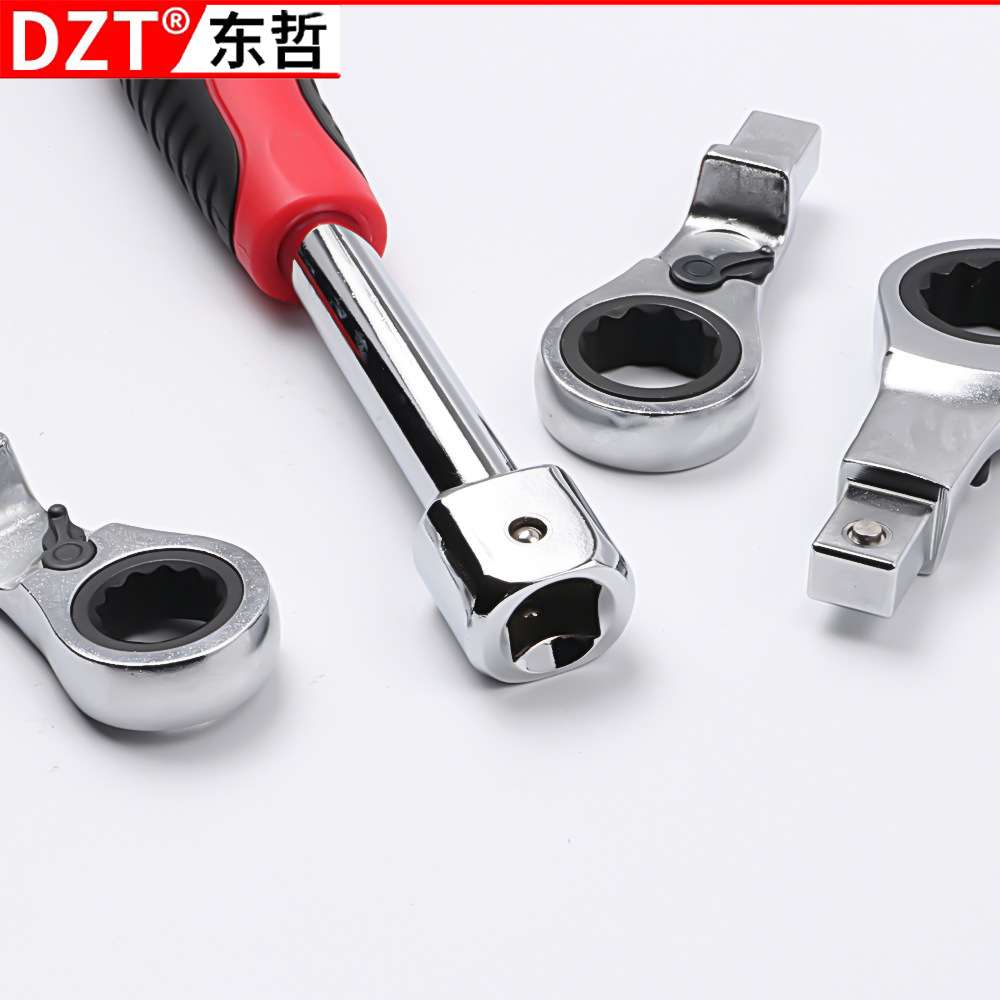 8件套可换头棘轮扳手套装电工安装汽修家电维修工具棘轮扳手套装