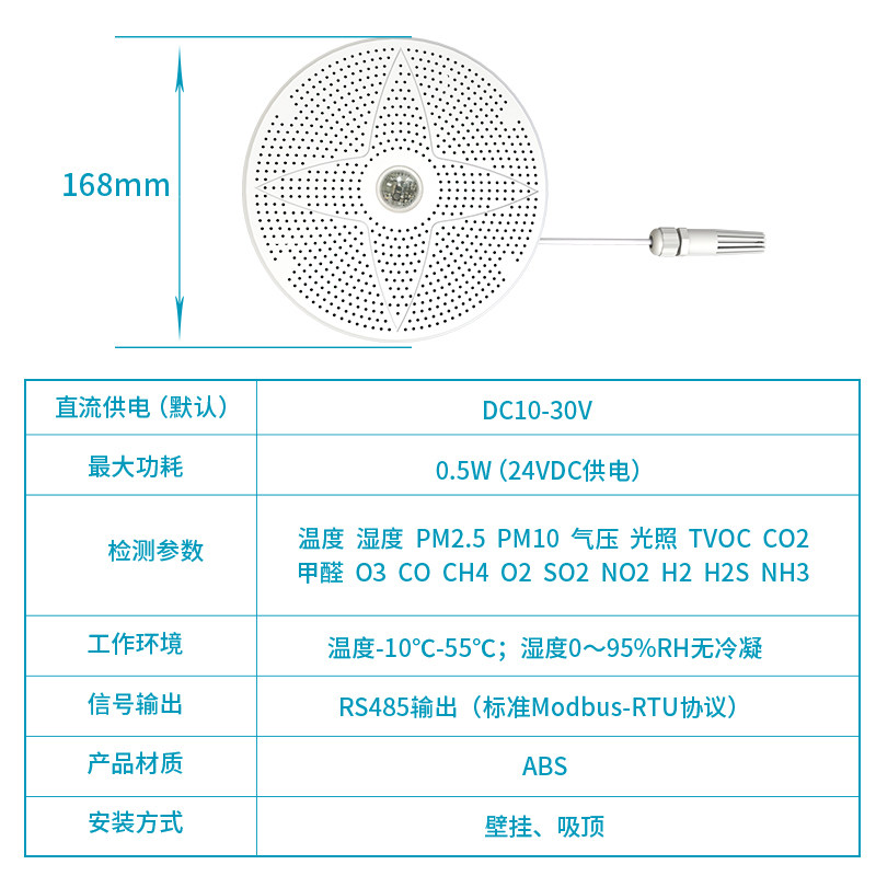 PM2.5多功能空气质量检测仪温湿甲醛浓度监测O2二氧化碳C0传感器
