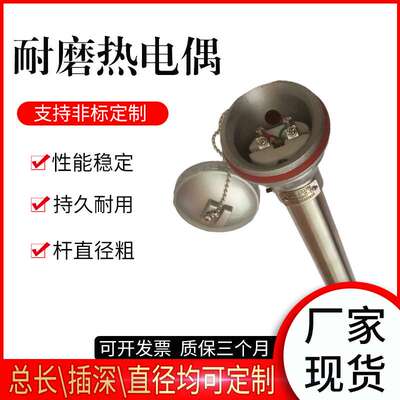 上海WRN-131NM耐磨热电偶 WRNM130M合金钢600度耐磨 电厂化工常用