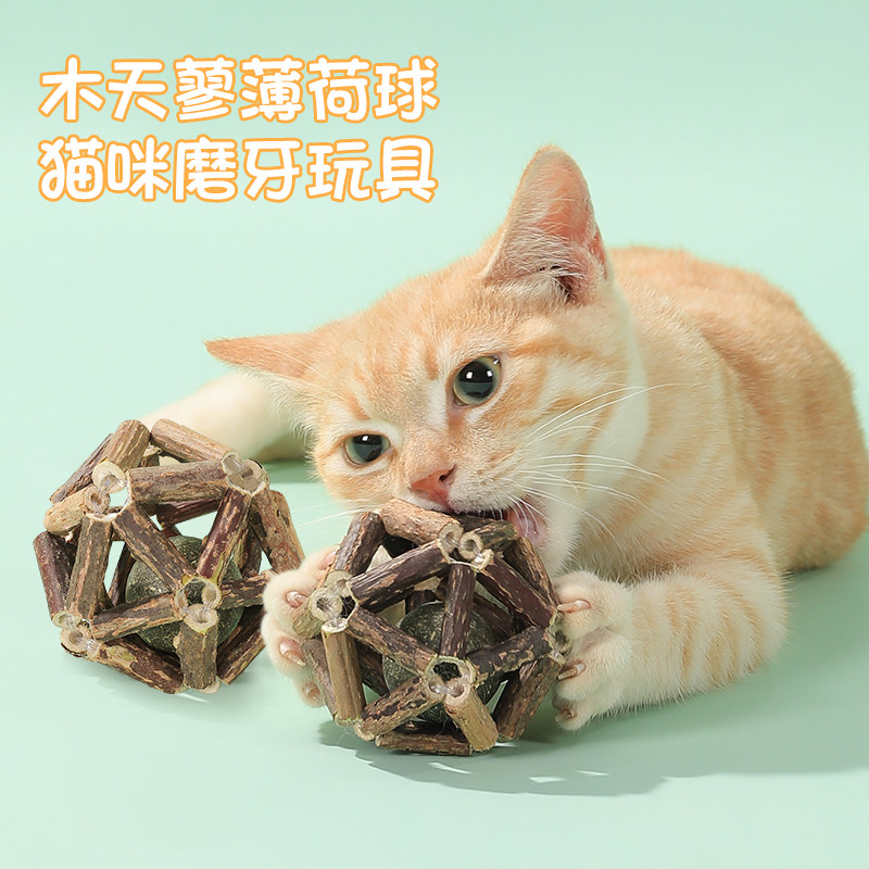 猫咪木天蓼磨牙棒幼猫零食猫薄荷球小猫专用洁牙用品猫草咬牙玩具