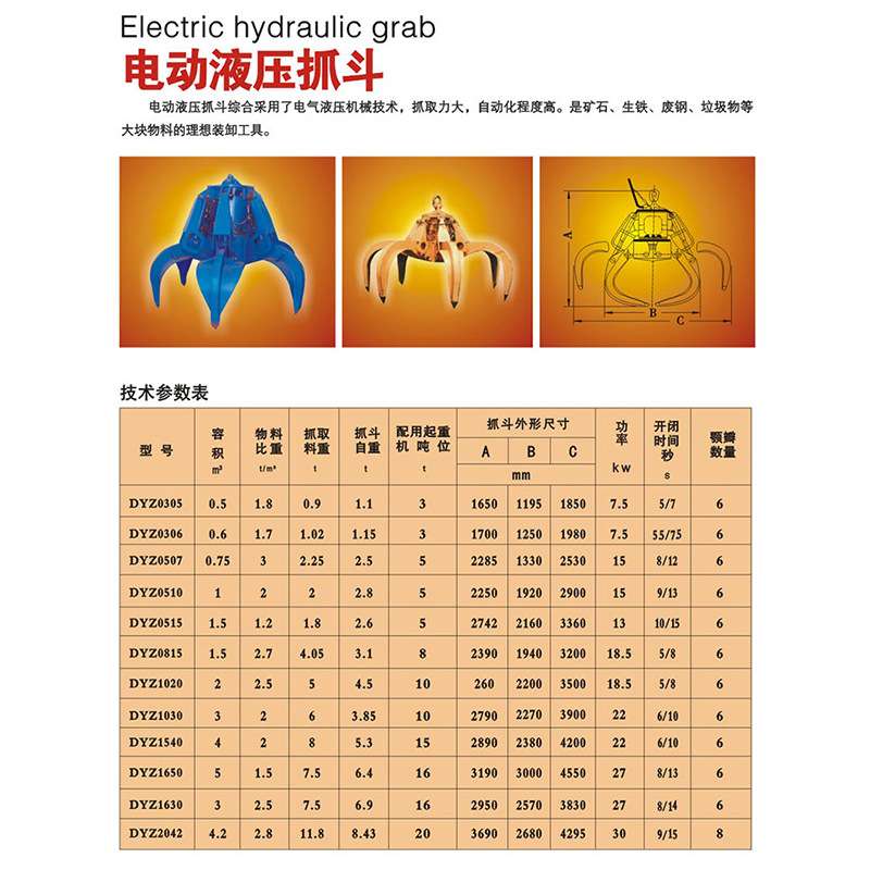 无线遥控抓斗厂家港口码头砂石装卸清淤污泥矿石煤炭机械抓斗