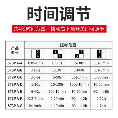 超级ST3P时间继电器 ST3PA-B A C D全系列AC220VST3PC-B 10秒30分