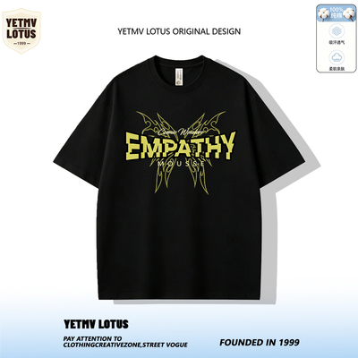 EMPATHY蝴蝶刺青重磅纯棉T恤