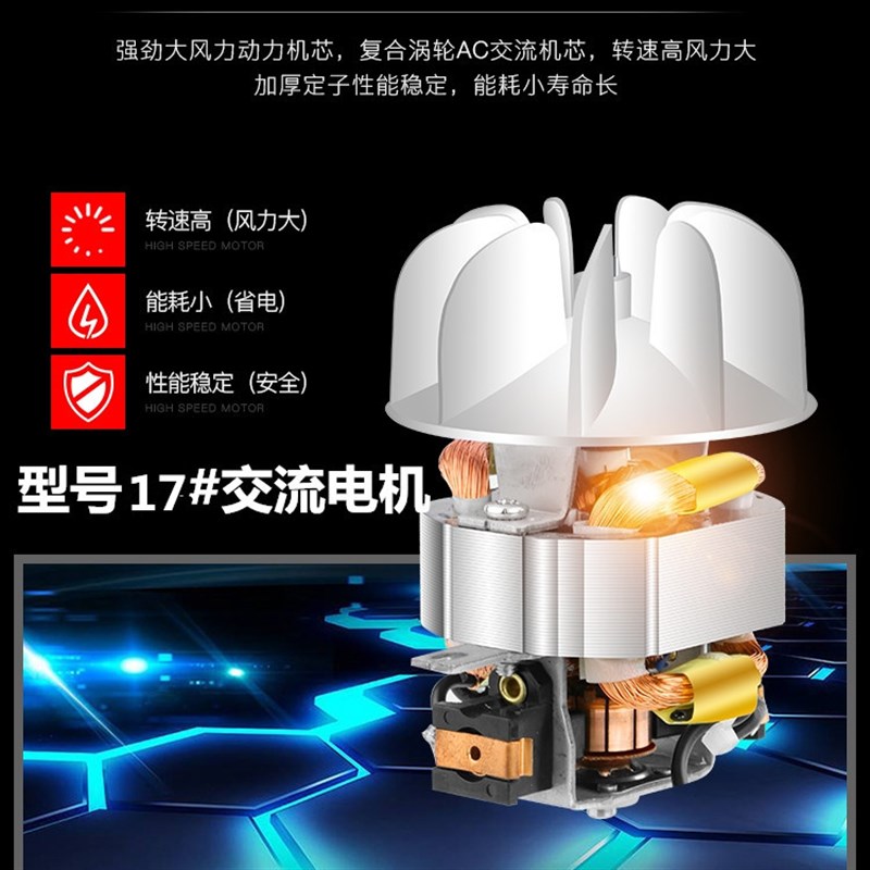 17吹风机纯铜交流电机发廊专业电吹风马达电机配件包安装风叶