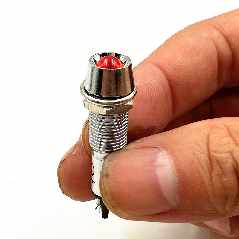 金属指示灯信号灯 开孔直径8mm 高36mm 220V 12V 24V