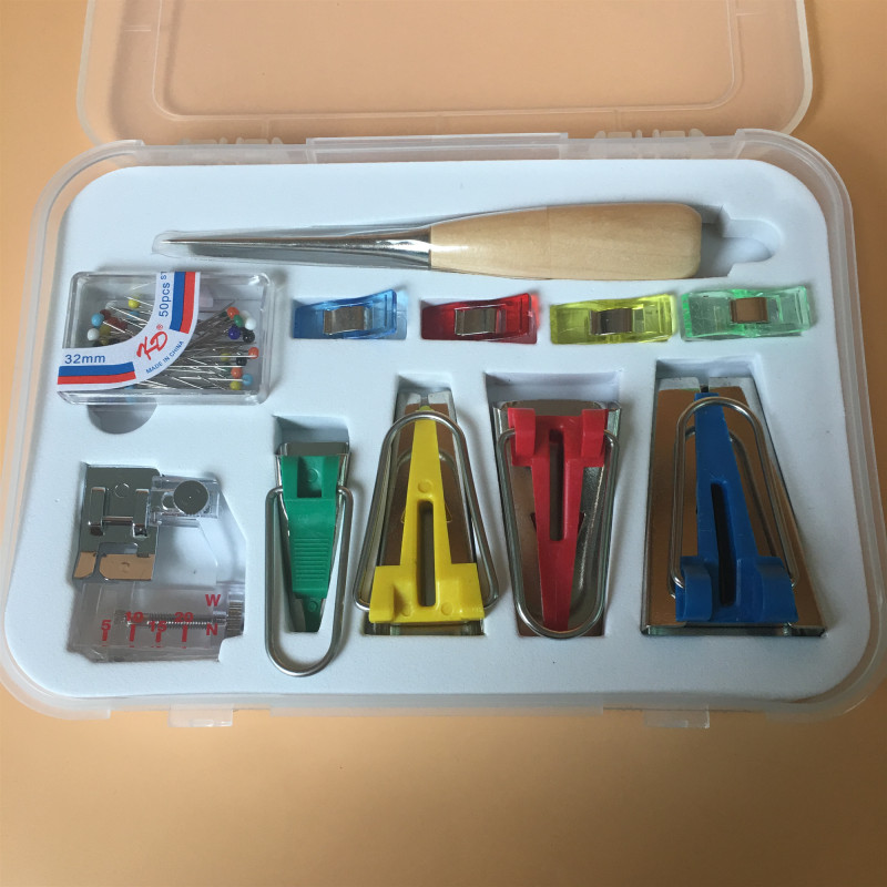 DIY拼布工具制带器卷边包边滚边器套装拉筒DIY缝纫工具盒装