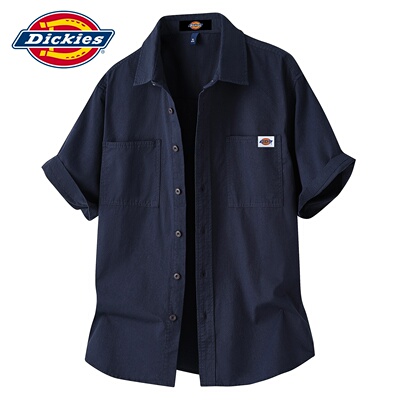 Dickies工装宝蓝短袖透气衬衫