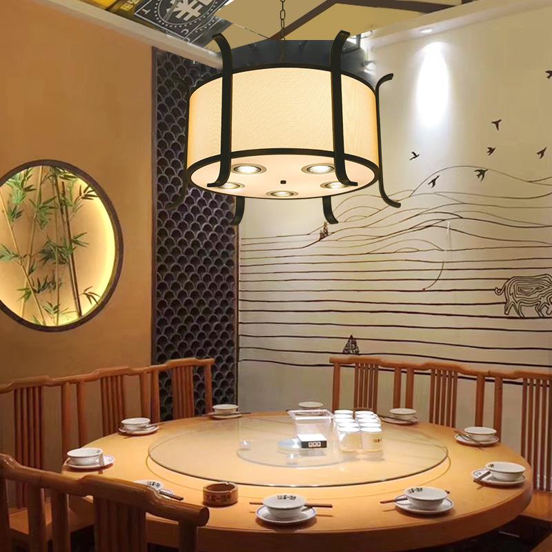 饭店餐厅包间吊灯带射灯酒店酒楼餐饮火锅店宴会厅圆桌包厢灯具