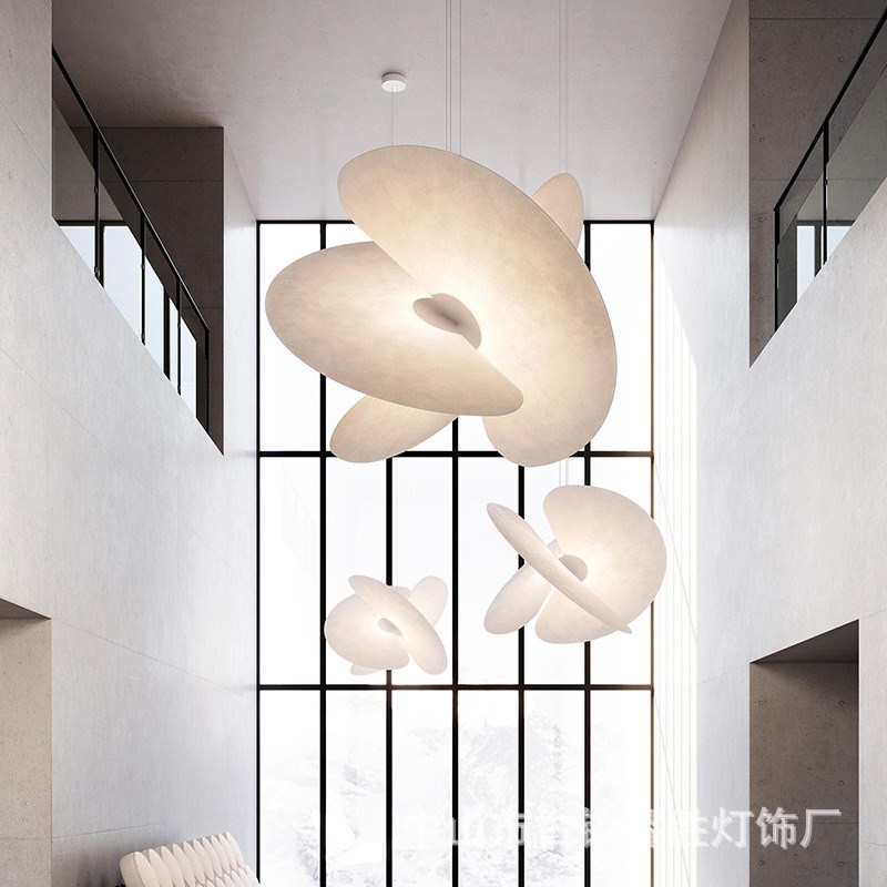 餐厅吊灯loft复式楼梯别墅挑空客厅艺术蚕丝卧室中山灯具家装灯饰