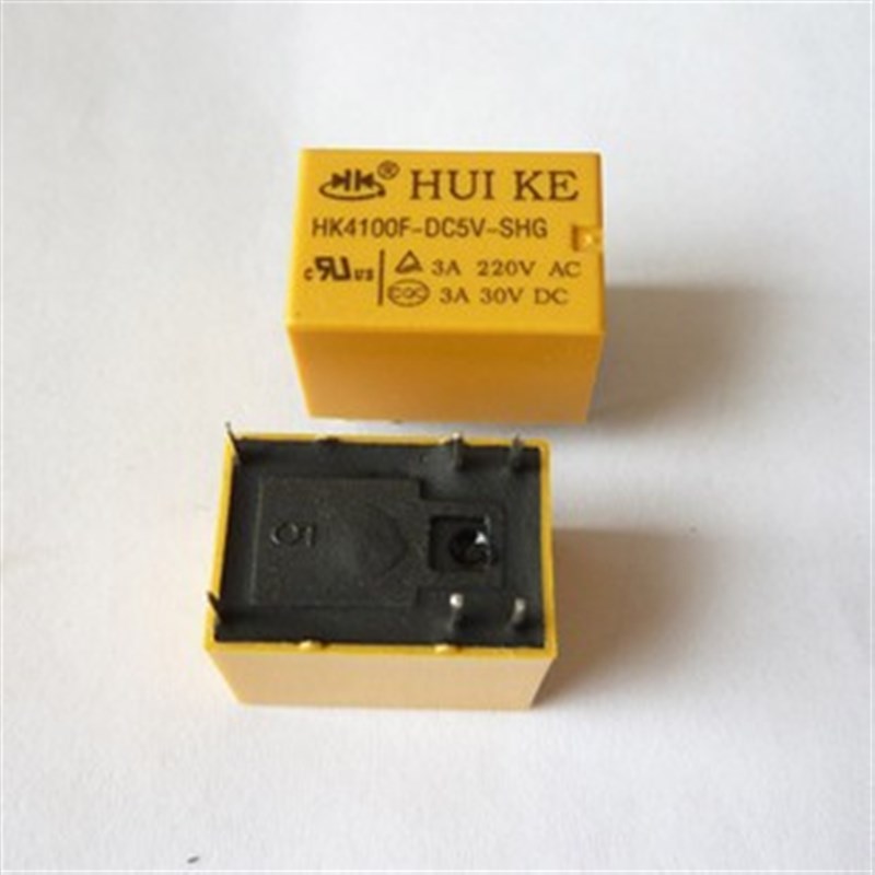HK4100F 5V继电器 小型信号继电器 六脚 继电器 单片机实验继电器