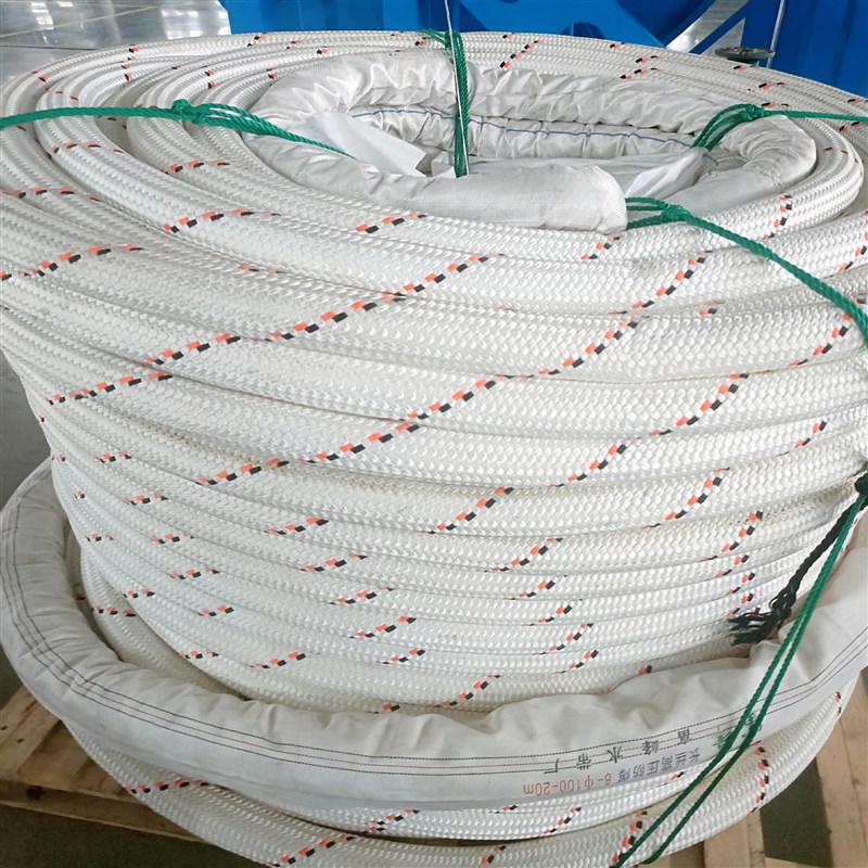 涤纶外包高分子绳3股8股12 船舶系泊缆超高分子量70mm缆绳