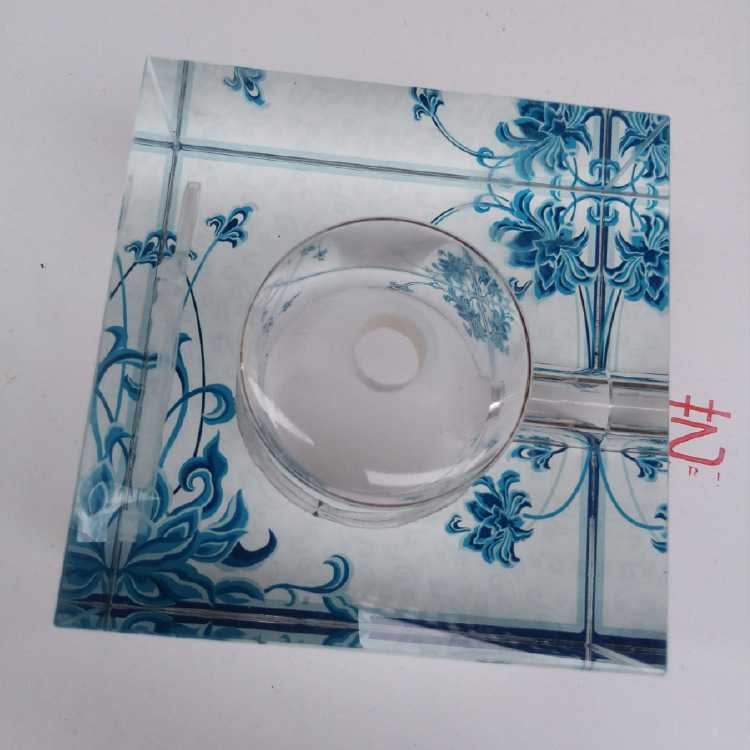 直饮机纯水机配件 净水器鹅颈大弯水龙头水晶底座青花瓷彩图