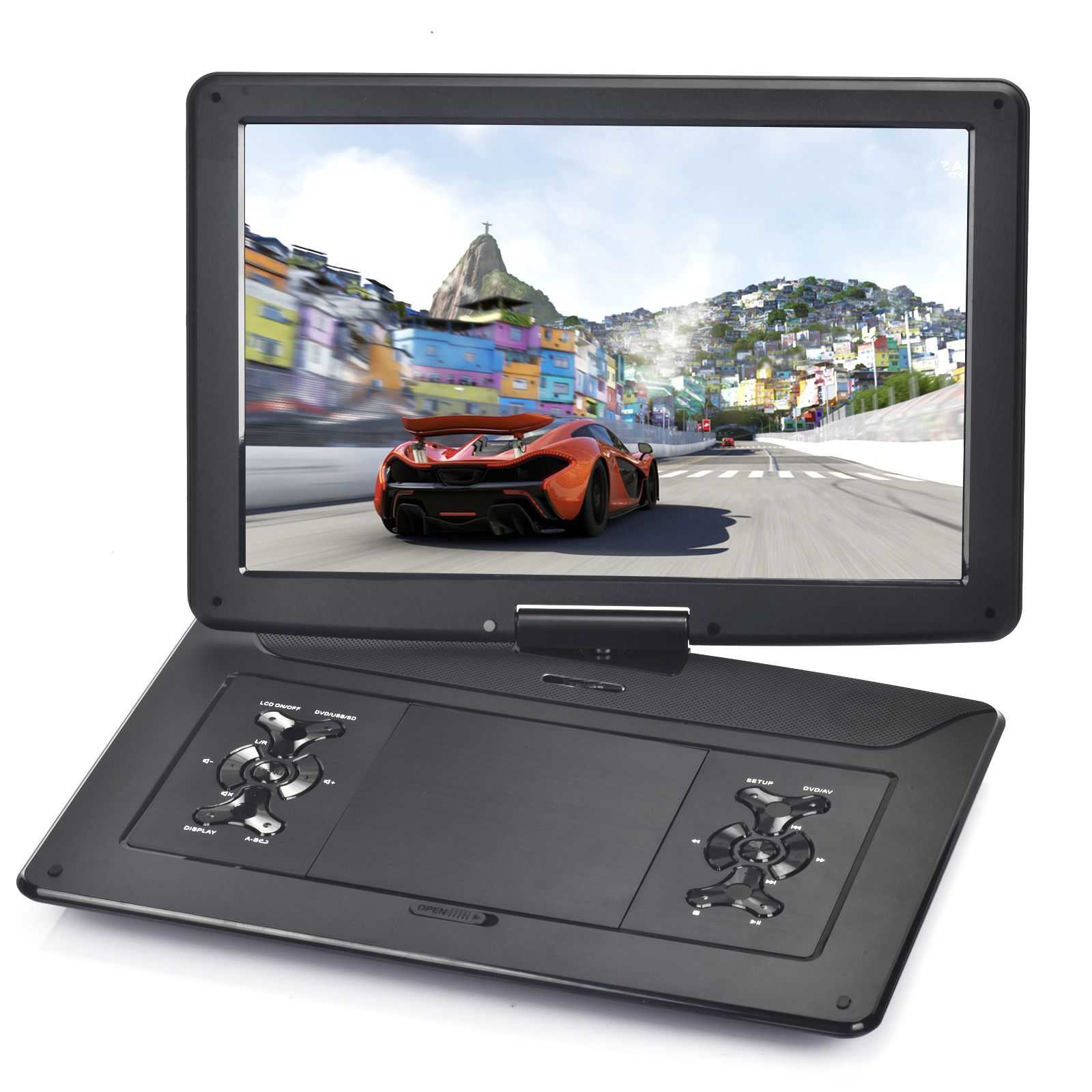 英文大屏22寸高清移动便携式DVD播放器CD机portable dvd player
