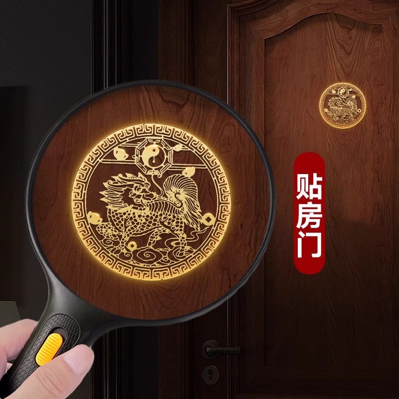 床头专用麒麟金属贴麒麟贴纸手机摆件铜标隐形店铺客厅玄关装饰品