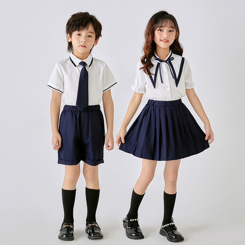 夏季幼儿园园服小学生校服学院风男女儿童套装夏装毕业服表演服