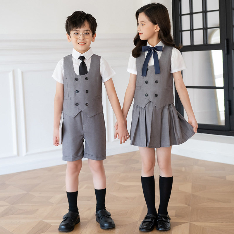 儿童校服班服小学生马甲套装幼儿园园服学院风毕业摄影服工厂直销