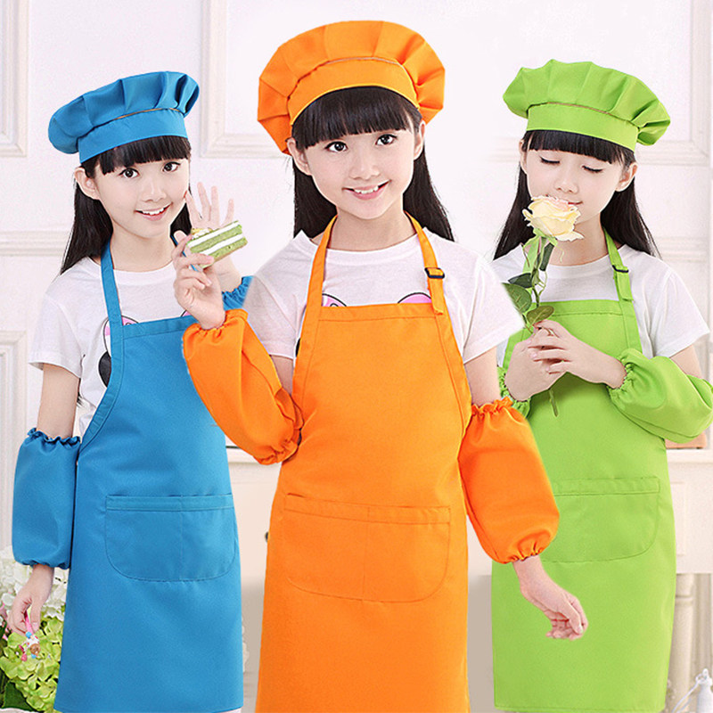 儿童围裙套装画画衣防水幼儿园厨房衣服小孩烘焙美术宝宝幼儿手工
