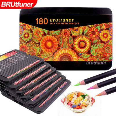 Brutfuner本范儿180色彩铅120色彩色铅笔方形杆手绘油性彩色铅笔