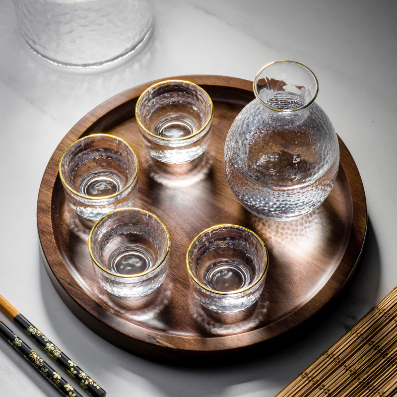 日式喝酒杯子酒壶清酒杯白酒杯烧酒杯果酒清酒米小梅子酒杯具果烫