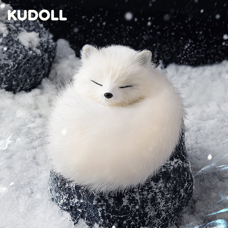 KUDOLL库岛玩偶手工白狐毛绒玩具可爱狐狸公仔玩偶包挂件礼物