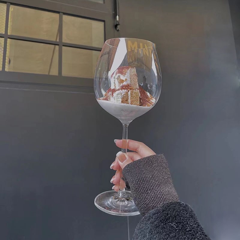 ins高脚杯风欧式复古勃艮第玻璃杯葡萄酒杯红酒杯冰淇淋杯甜品杯