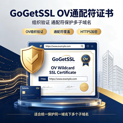 GoGetSSL OV通配符SSL证书企业认证全子域名网站HTTPS安全加密TLS