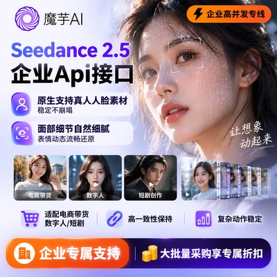 Seedance2.5/Seedance2支持人脸视频大模型企业Api豆包Token额度