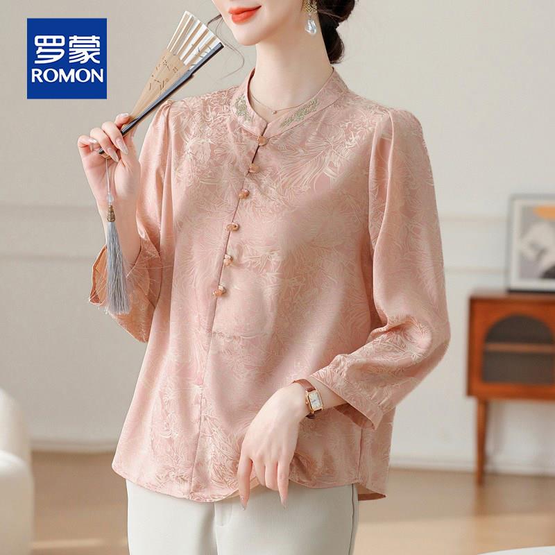 新中式妈妈夏装套装雪纺衬衫2026新款中老年夏季国风小衫上衣服女